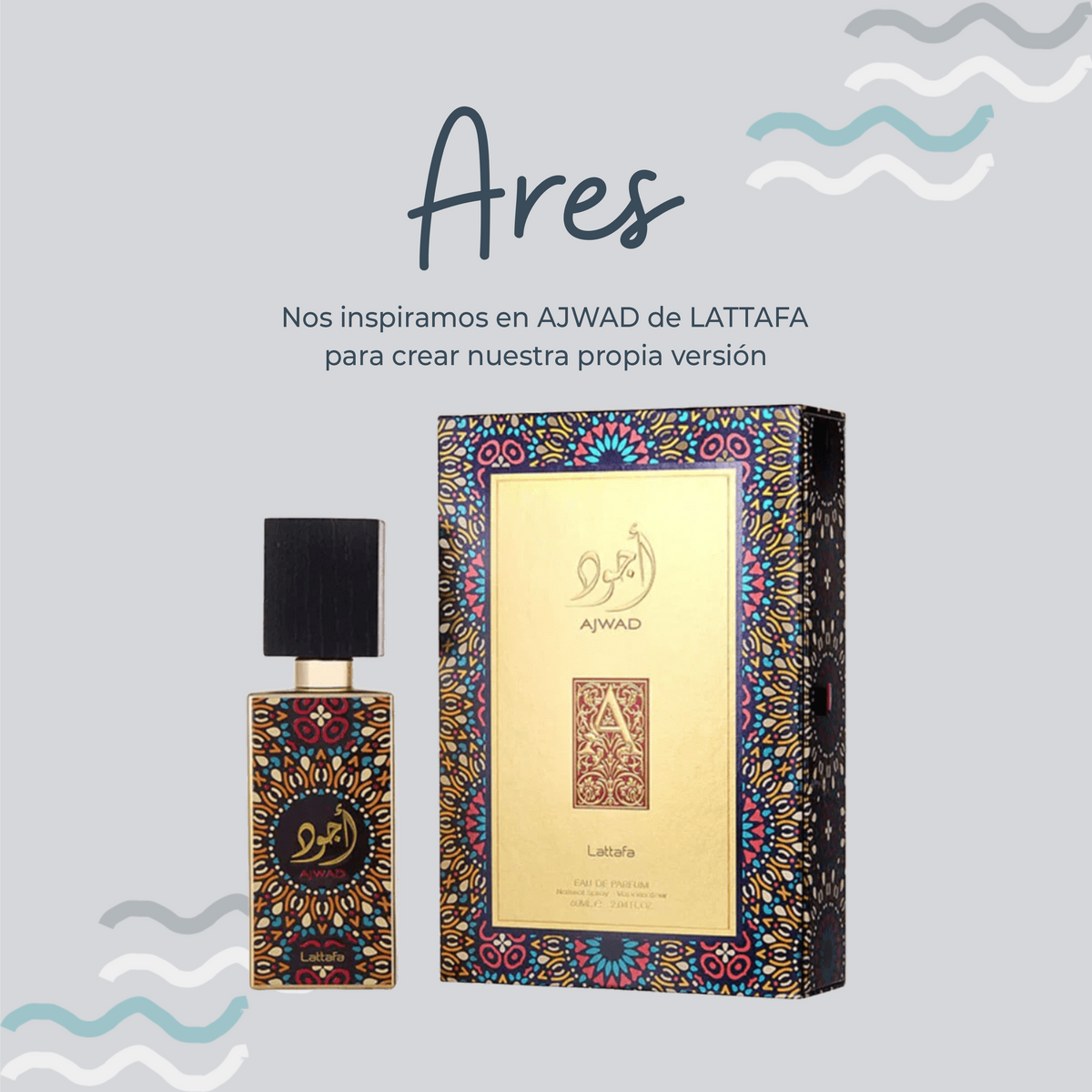 Perfume Ares Inspirada En AJWAD de LATTAFA – PerfumeriaEau